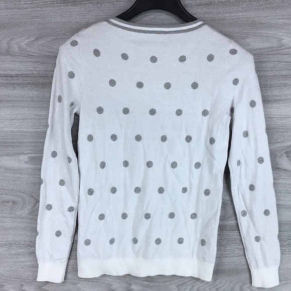 J. Crew | Sweaters | J Crew Ivory Grey Polka Dot Crew Neck Pullover Size Xs | Poshmark